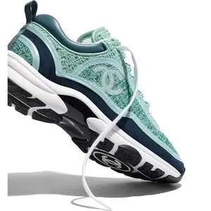 Chanel Green & Turquoise Sneakers