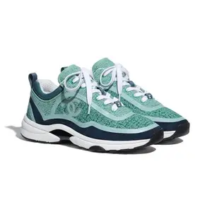 Chanel Green & Turquoise Sneakers