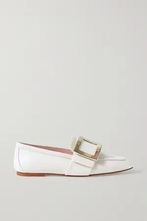 ROGER VIVIER Embellished Leather Loafers - Off-white