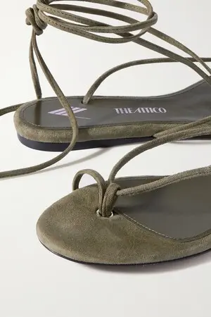 Attico Kika Suede Sandals - Green