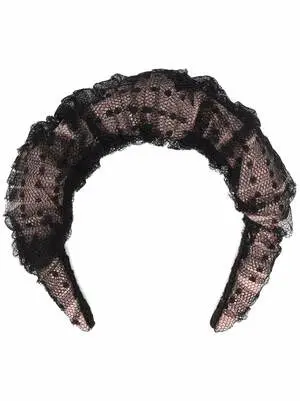 Red Valentino Polka Dot Tulle Hairband - Black