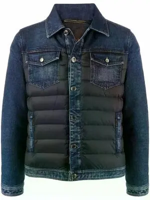 MOORER Mondor-104s Padded Denim Jacket - Blue
