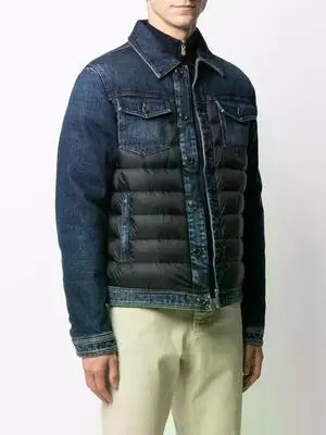 MOORER Mondor-104s Padded Denim Jacket - Blue