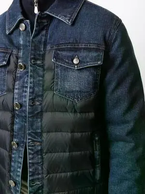 MOORER Mondor-104s Padded Denim Jacket - Blue