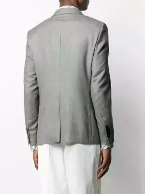 BILLIONAIRE Super Slim Crest-embroidered Blazer - White