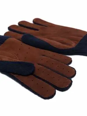 Brunello Cucinelli Perforated Gloves - Blue