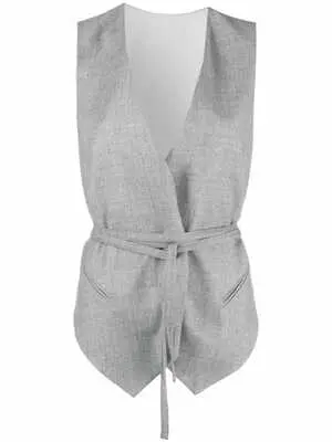 Brunello Cucinelli Belted Waistcoat - Grey
