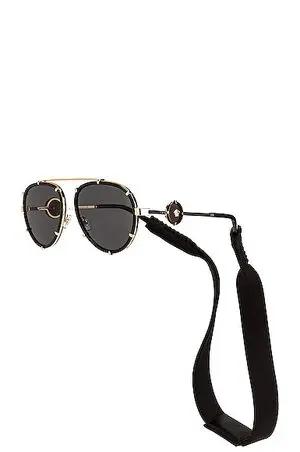 Versace VERSACE Vintage Icon Pilot Clip-On Sunglasses In Black Black