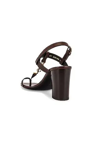 Saint Laurent Cassandra Sandals In Brown