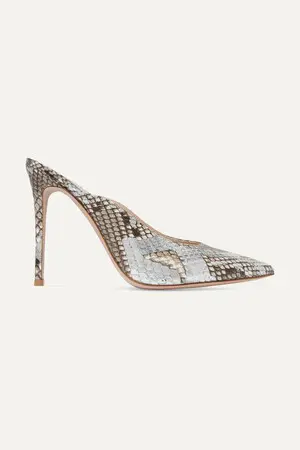 GIANVITO ROSSI 105 Metallic Python Mules
