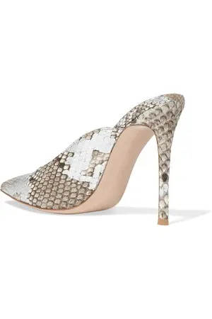 GIANVITO ROSSI 105 Metallic Python Mules