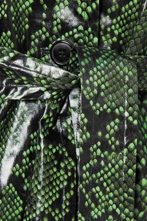 Dries Van Noten Snake-Print Coated Cotton-Blend Trench Coat In