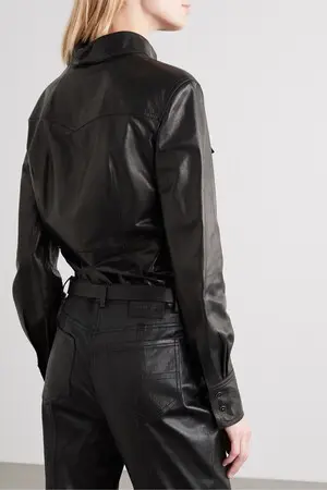 TOM FORD Leather Shirt - Black