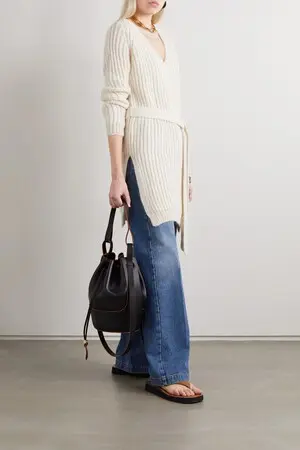 Loewe Belted Ribbed Alpaca-blend Sweater