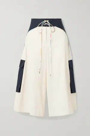 Rosie Assoulin Surf Lace-up Cotton-poplin Culottes