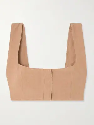 Le Kasha Jirja Cropped Linen Top - Neutrals