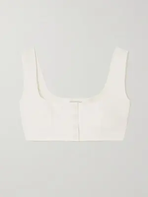 Le Kasha Jirja Cropped Linen Top White