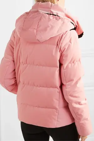 Goldbergh Emmelina Hooded Quilted Velvet Down Ski Jacket