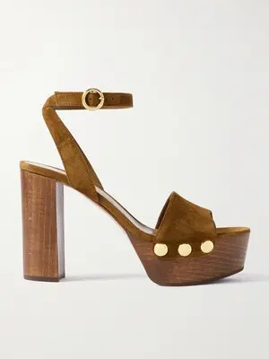 GIANVITO ROSSI 70 Suede Sandals - Brown