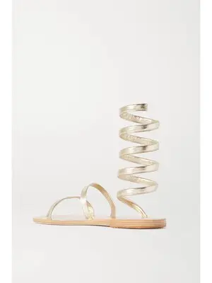 ANCIENT GREEK SANDALS Ofis Metallic Leather Sandals - Gold