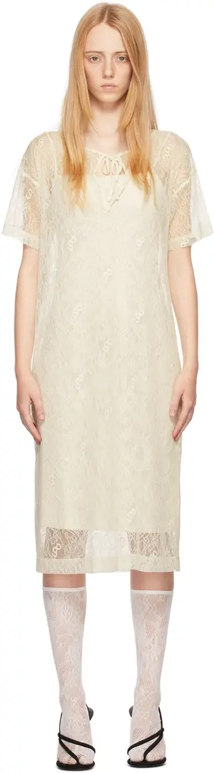 Saks Potts Lace Suzanne Dress In White - 59% Off | Editorialist