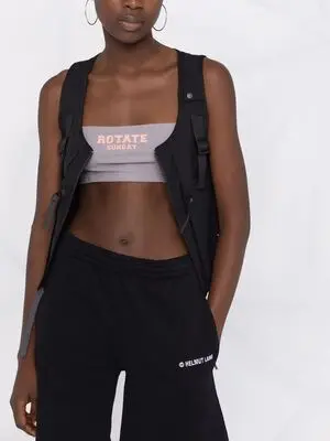 ROTATE BY BIRGER CHRISTENSEN Logo-print Bra Top