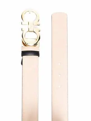 FERRAGAMO Reversible Gancini Belt - Neutrals