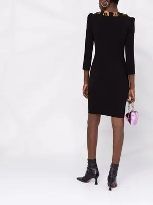 Moschino Leopard-trim Bow Detail Dress