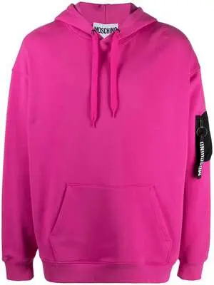 Moschino Cotton Hoodie With Zip Pocket