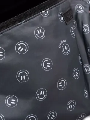 GANNI Smiley-face Print Technical Tote Bag