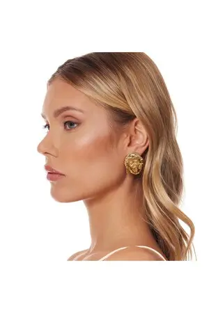 KENNETH JAY LANE Lion Head Clip-on Earrings
