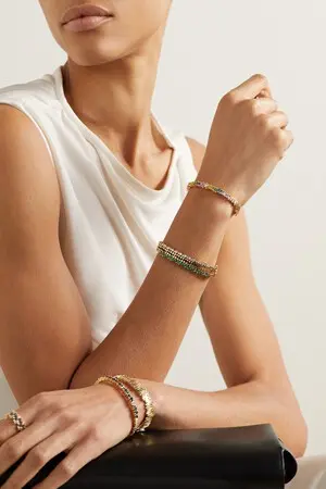 SUZANNE KALAN 18-karat Sapphire Cuff - Gold