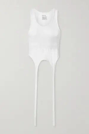 Helmut Lang Layered Cropped Stretch-jersey Top