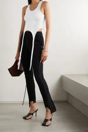 Helmut Lang Layered Cropped Stretch-jersey Top