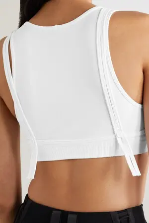 Helmut Lang Layered Cropped Stretch-jersey Top