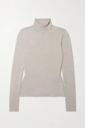 Gabriela Hearst May Wool, Cashmere And Silk-blend Turtleneck Sweater - Neutrals