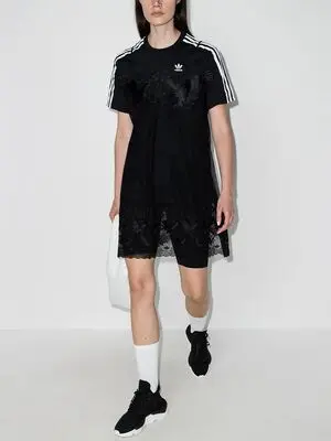 Adidas X Dry Clean Only Lace-Overlay T-Shirt Dress - Black | Editorialist