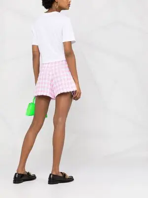 Balmain Button-embellished Gingham Tweed Shorts