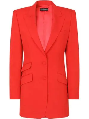 Dolce & Gabbana Single-breasted Silk-blend Blazer - Red