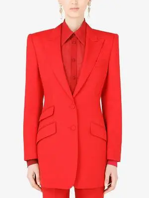 Dolce & Gabbana Single-breasted Silk-blend Blazer - Red