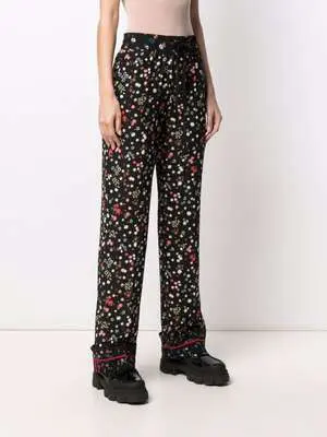 Red Valentino Floral-print Elasticated-waist Trousers