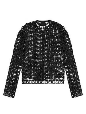 Givenchy Givenchy - 4g Wool-blend Guipure-lace Jacket - Womens - Black - Black