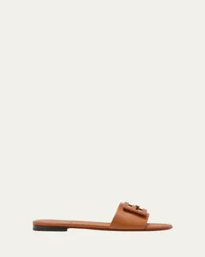 Fendi Baguette Ff Tube Medallion Flat Sandals - Brown