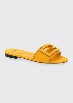 Fendi Fendi Baguette FF Tube Medallion Flat Sandals Mimosa