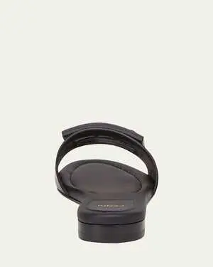 Fendi Baguette Ff Tube Medallion Flat Sandals - Nero