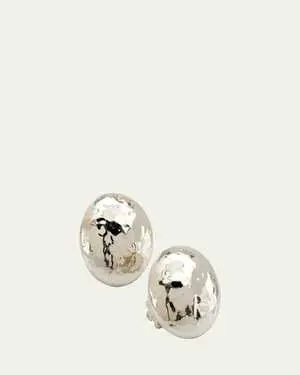 Ippolita Sterling Hammered Button Clip Earrings