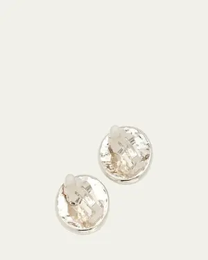 Ippolita Sterling Hammered Button Clip Earrings