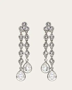 BEN-AMUN Crystal Teardrop Dangle Earrings - Silver