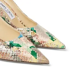 JIMMY CHOO Love 85 Glossy Rainbow Elaphe Pointed Pumps