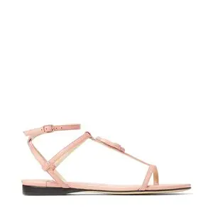 JIMMY CHOO Alodie Flat Nappa And Patent Leather Sandals
